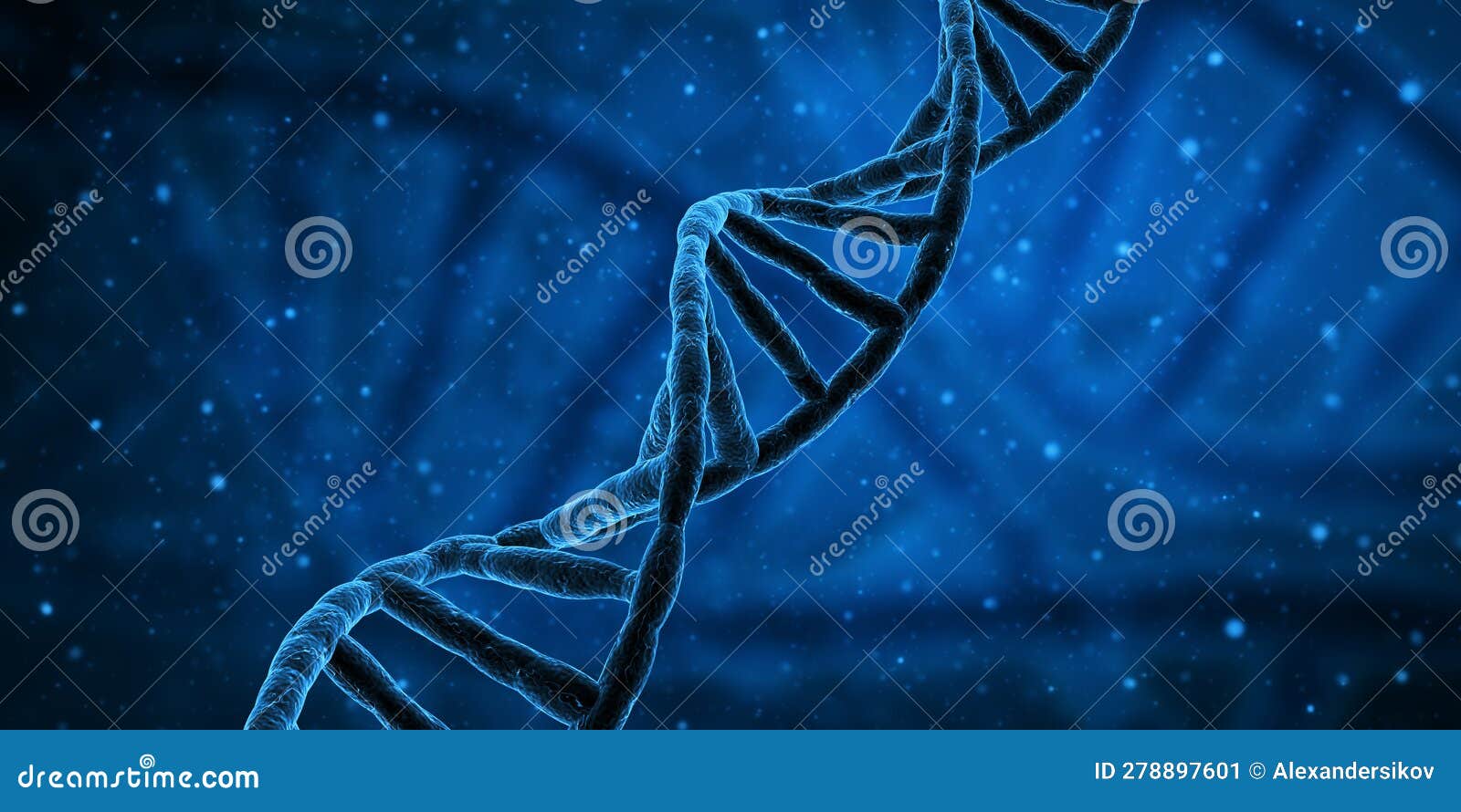 Blue DNA Structure Science Research Biology and Medical Concept Stock ...