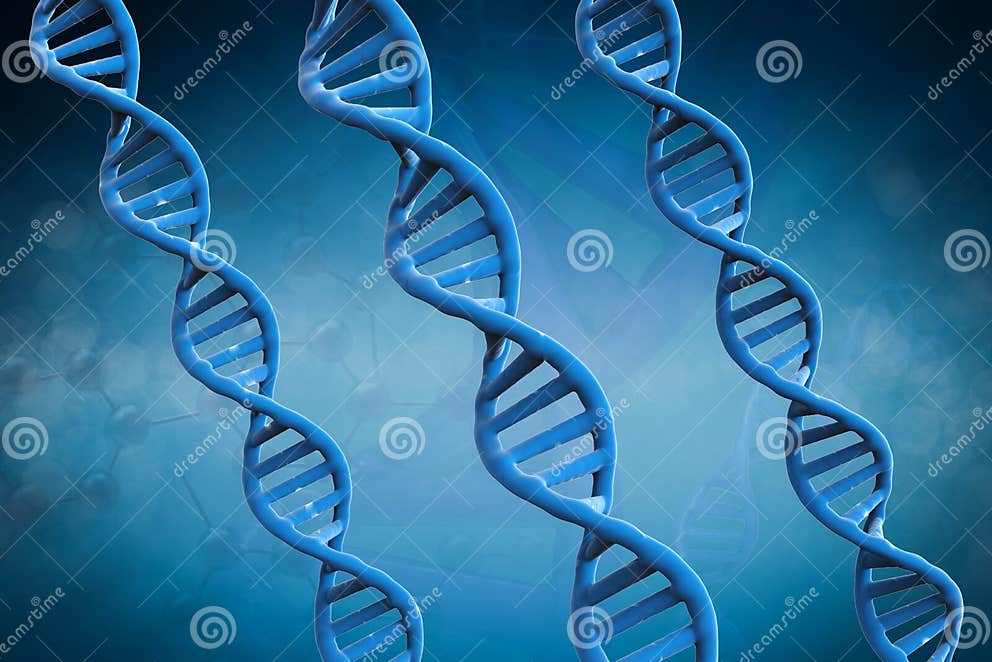 Blue Dna Structures on Blue Background Stock Illustration ...