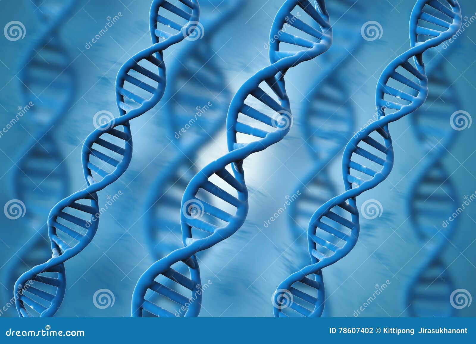 Blue Dna Structures on Blue Background Stock Illustration ...