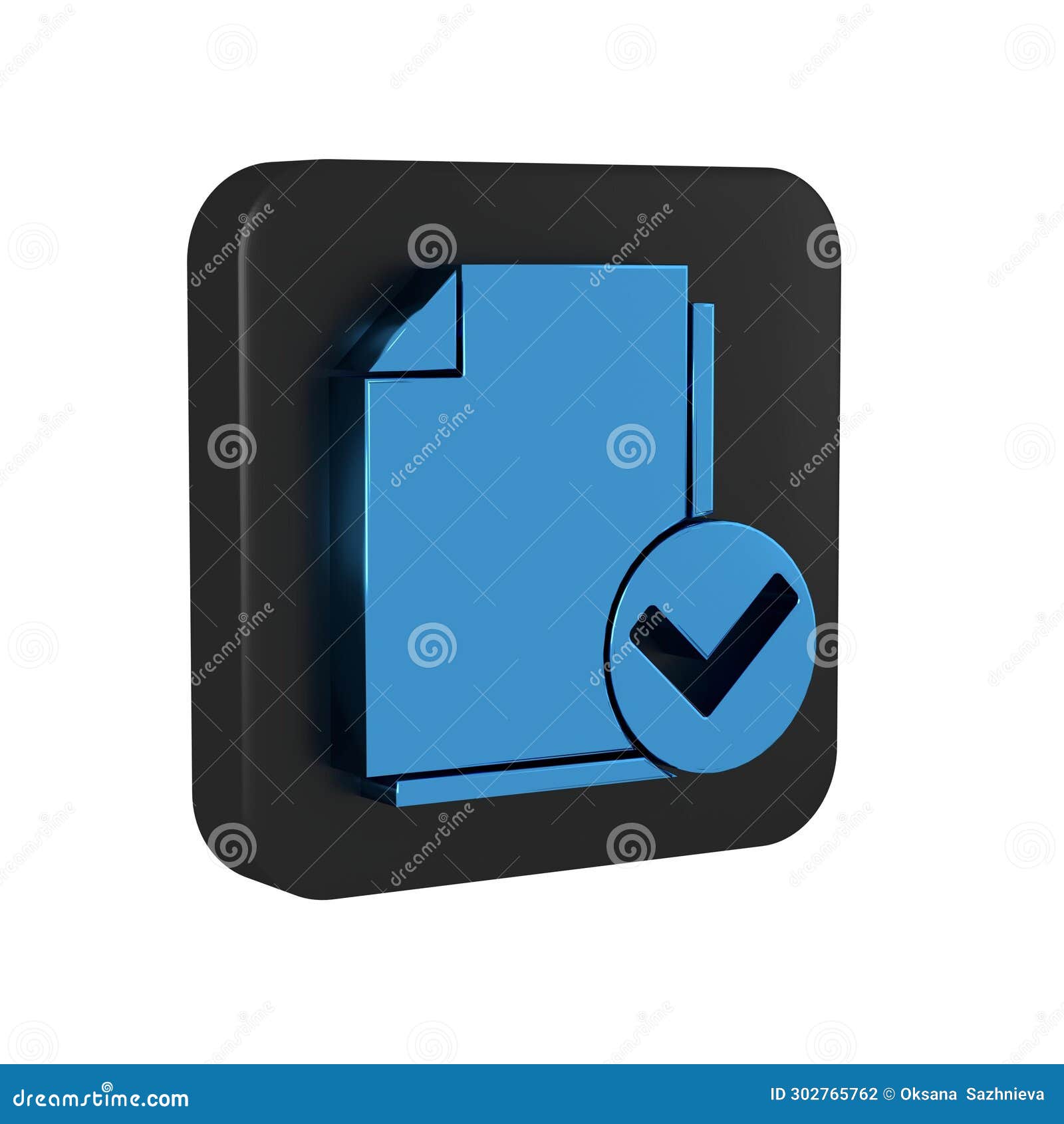 Blue Document and Check Mark Icon Isolated on Transparent Background ...