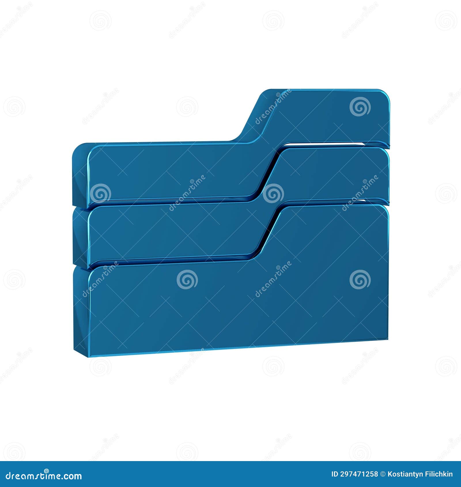 Blue Document Folder Icon Isolated On Transparent Background ...