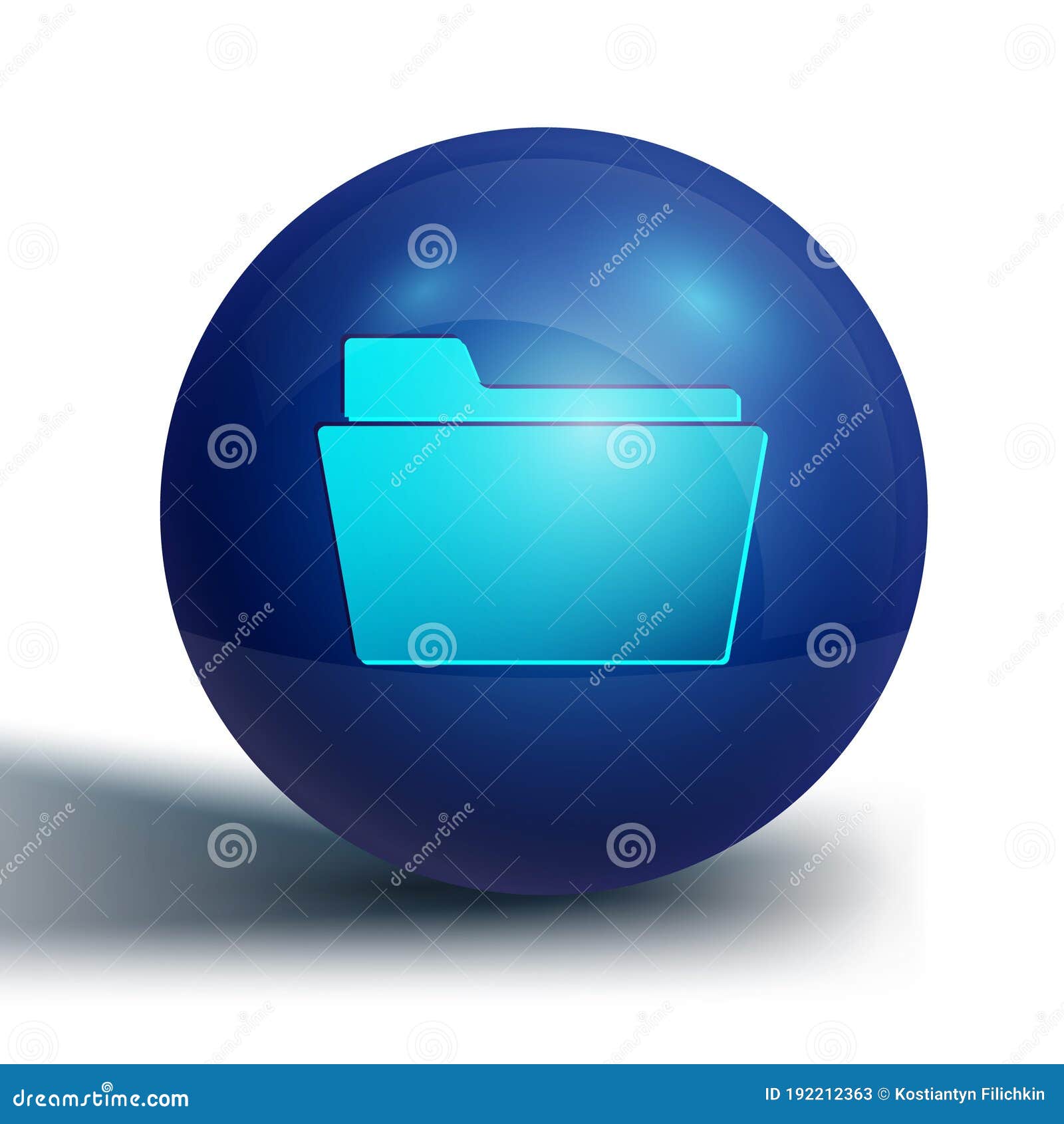 Blue Document Folder Icon Isolated on White Background. Accounting ...