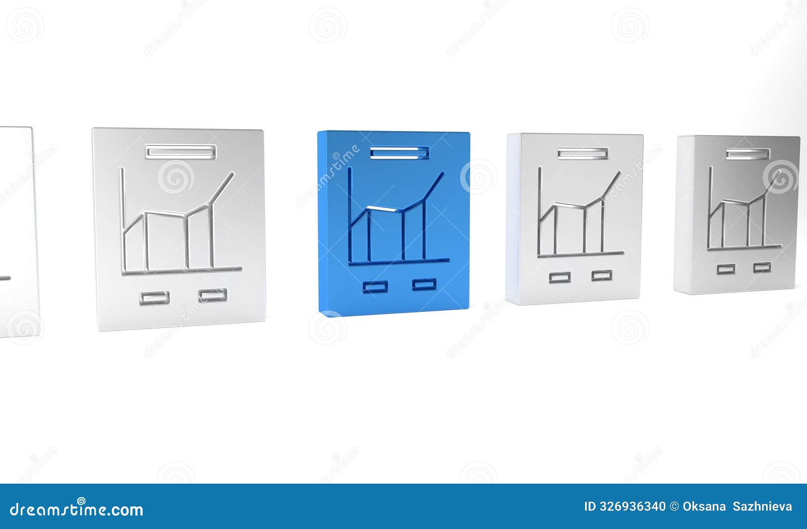 Blue Document Folder Icon Isolated On White Background. Accounting ...