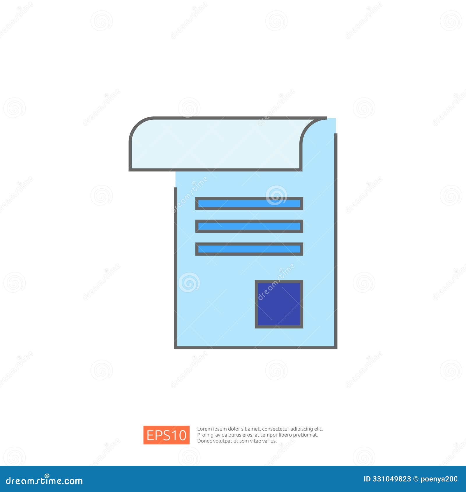 Blue Document Folder Icon Isolated On White Background. Accounting ...