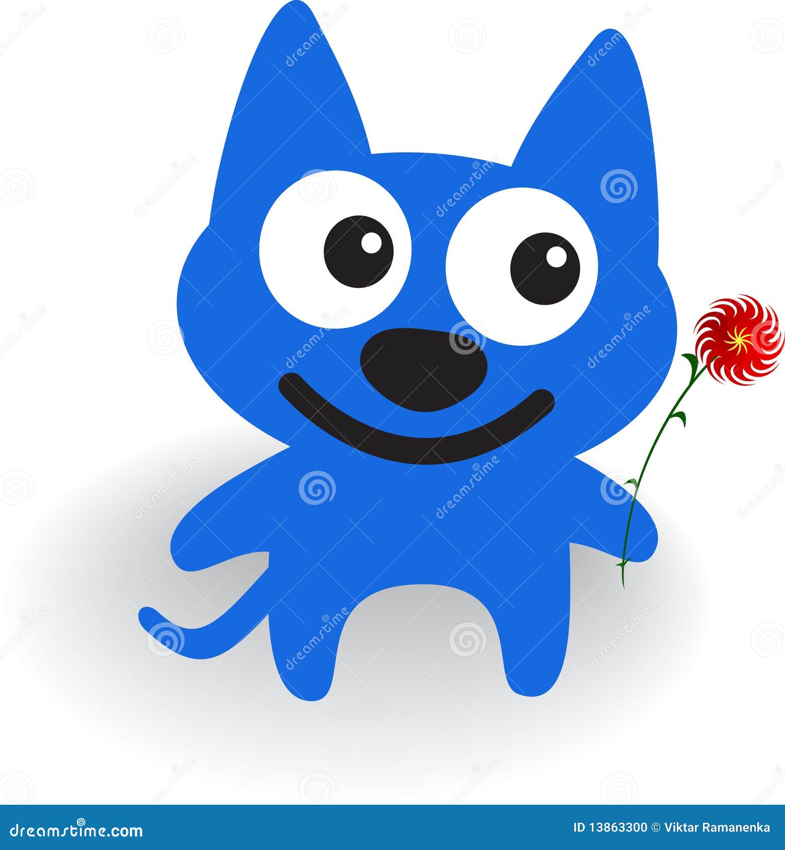 Blue dog stock vector. Illustration of personage, puppy - 13863300