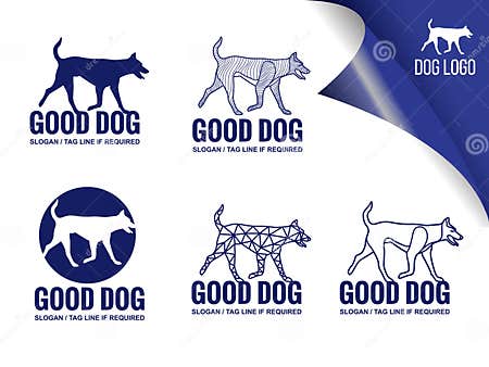 Blue Dog Logo Vector Design Elements Style Stock Vector - Illustration ...