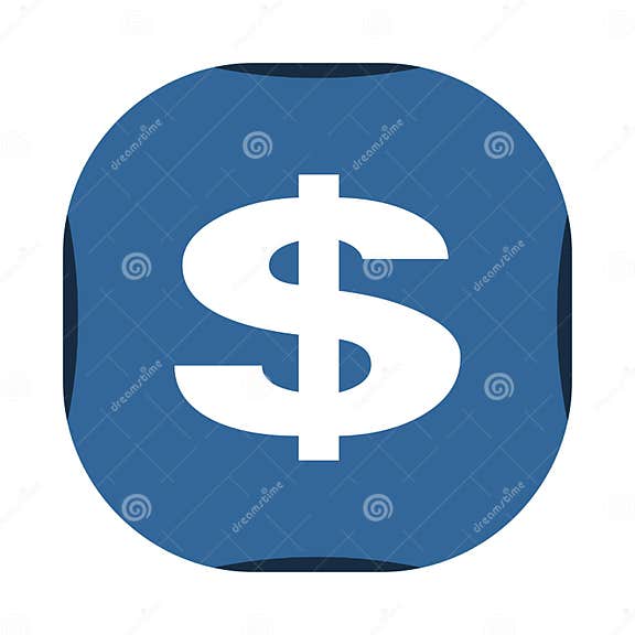 Blue Dollar Icon stock vector. Illustration of sign, isolated - 87540998