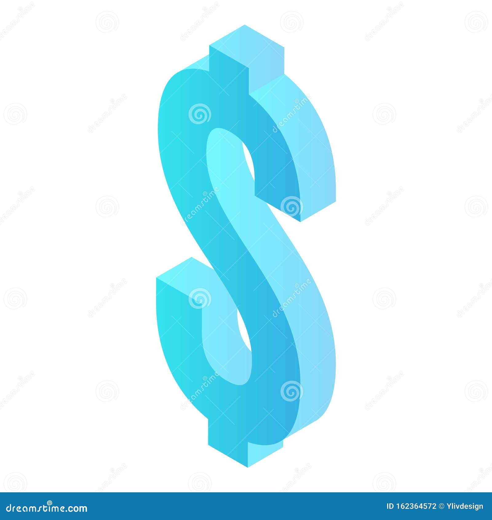 Blue Dollar Sign Icon, Isometric Style Stock Vector - Illustration of ...