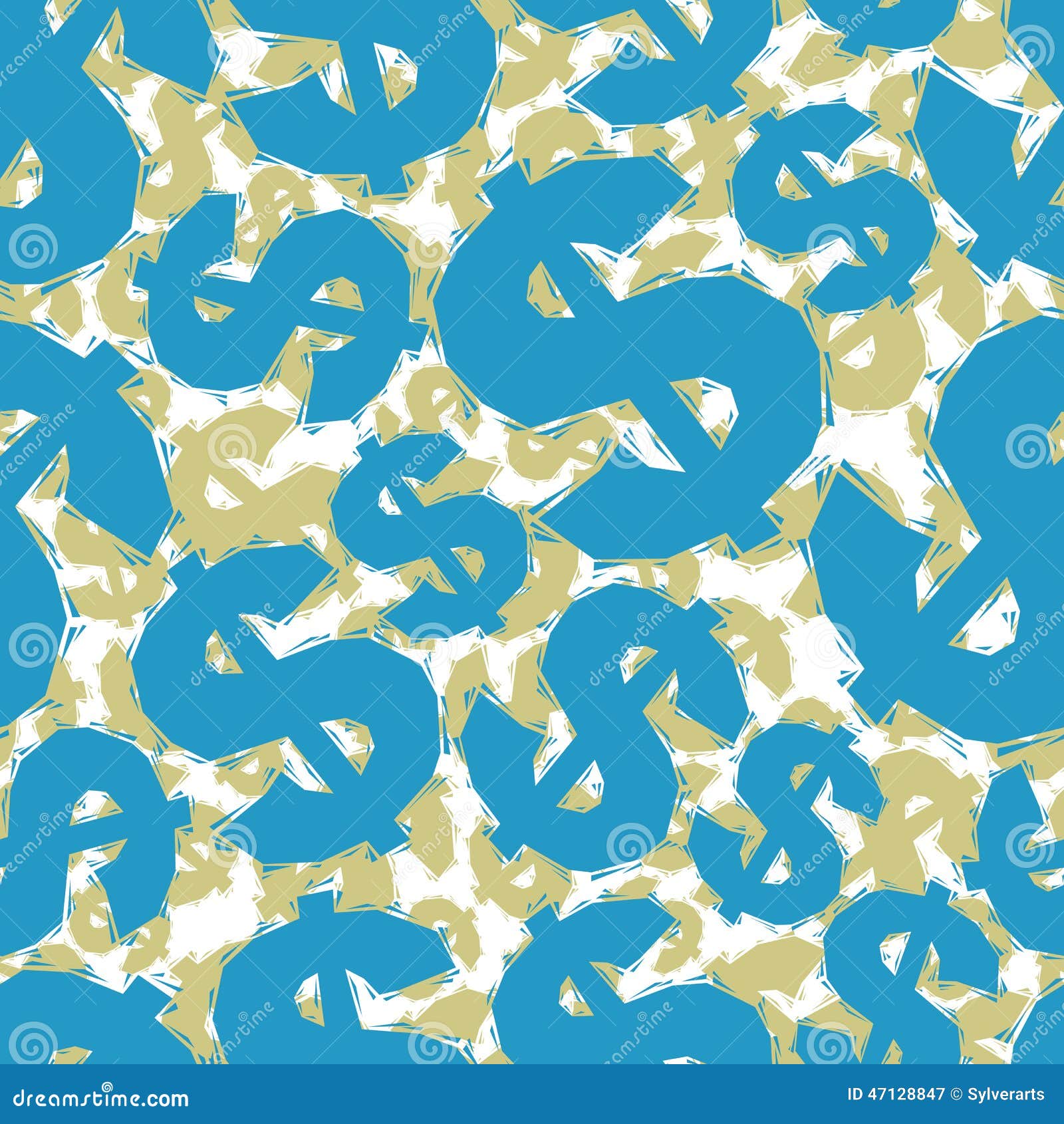 Blue Dollar Signs Seamless Pattern, Geometric Contemporary Style Stock ...