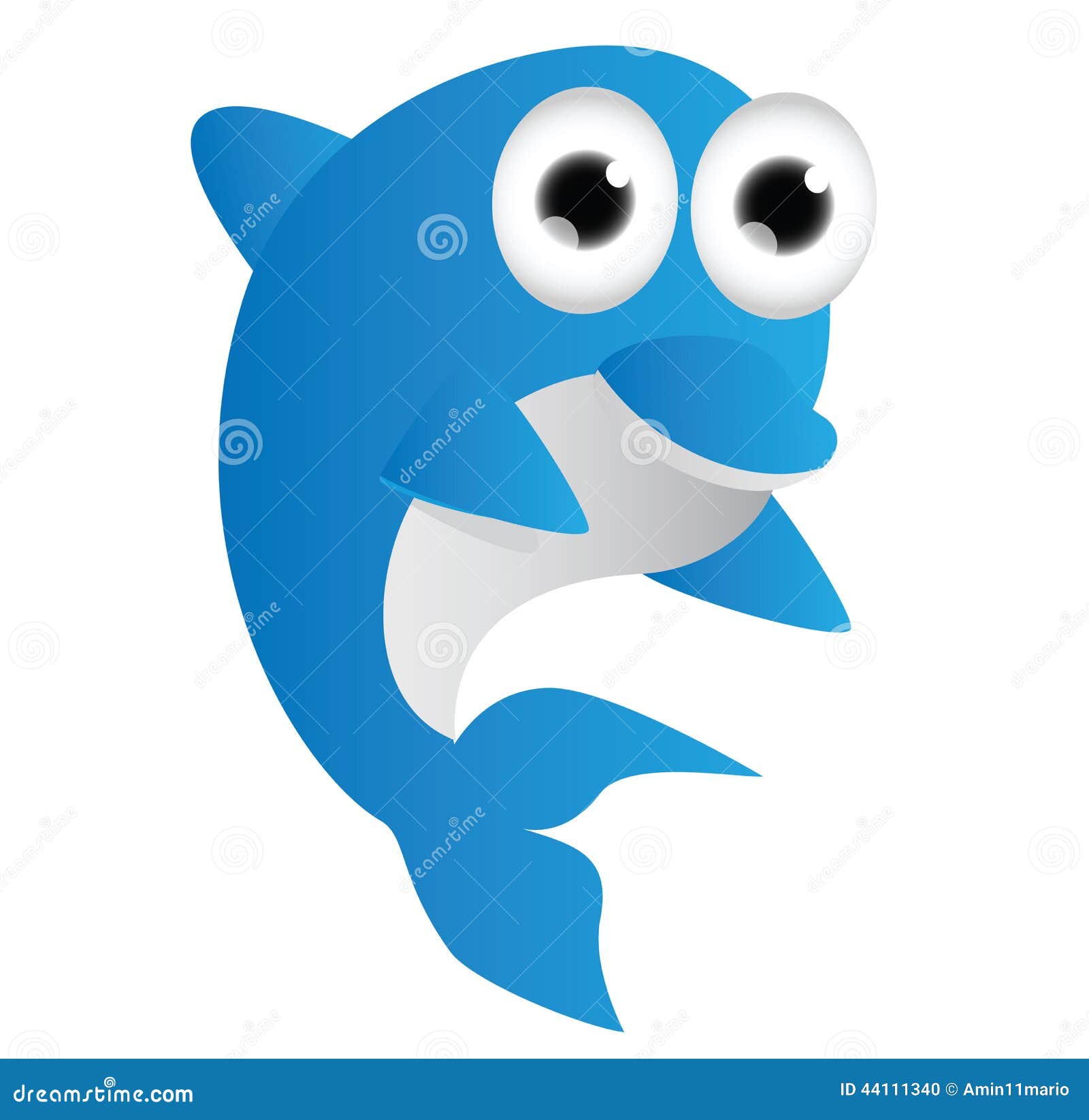 Blue dolphin cartoon stock illustration. Illustration of isolated ...