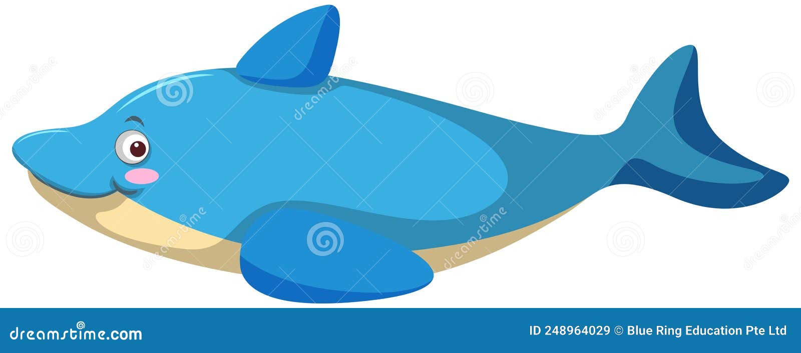 Blue Dolphin in Cartoon Style Stock Vector - Illustration of clipart ...