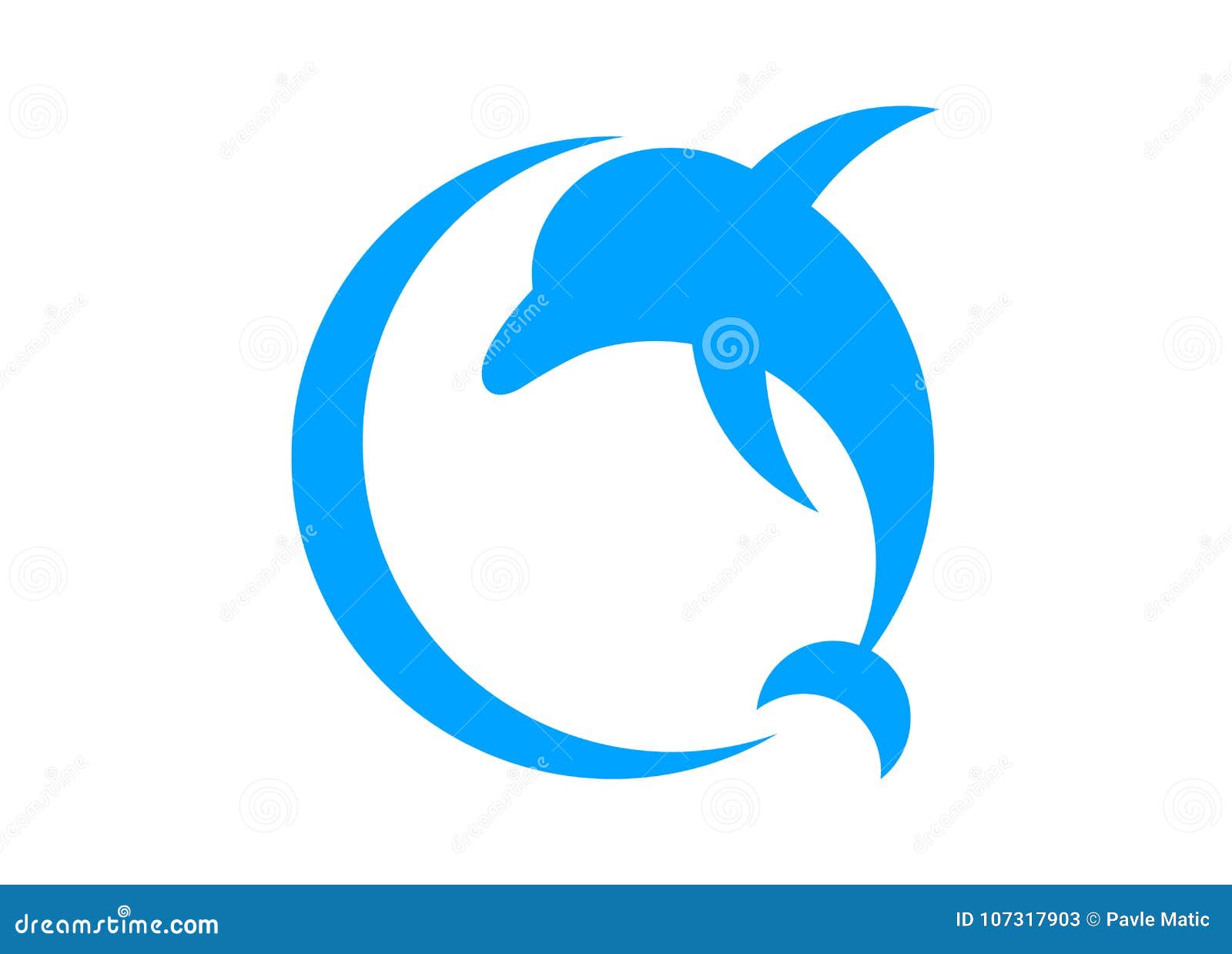 Blue dolphin concept logo stock vector. Illustration of fish - 107317903