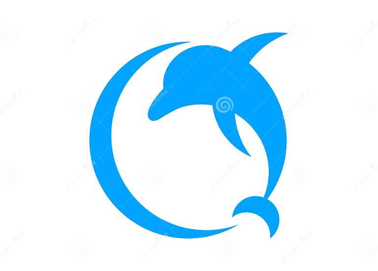 Blue dolphin concept logo stock vector. Illustration of fish - 107317903