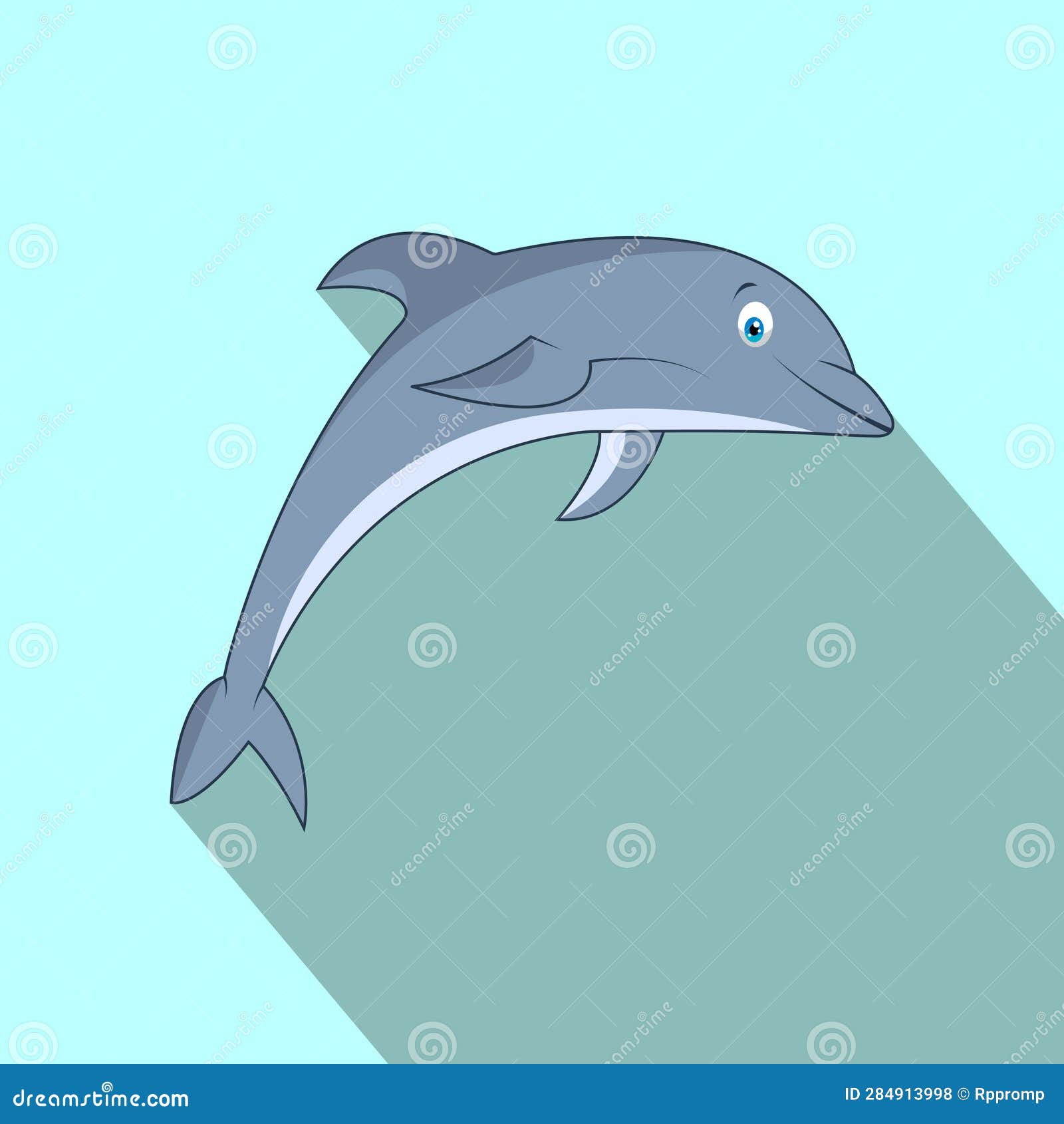 Blue Dolphin Icon Flat Illustration of Blue Dolphin Vector Icon Stock ...
