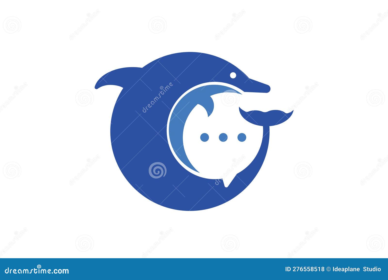 The Blue Dolphin Logo Design Stock Illustration - Illustration of ...
