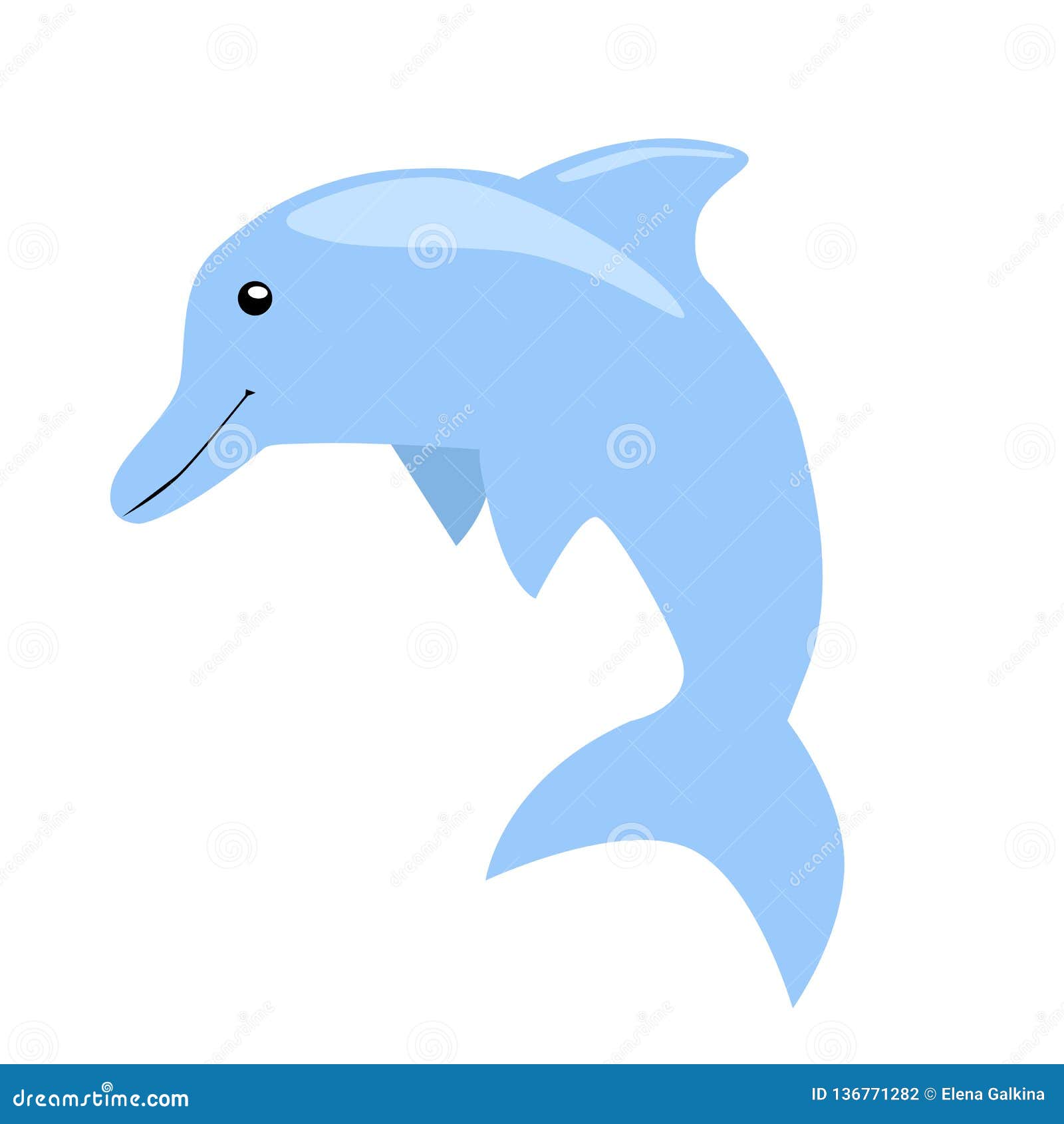 Blue Dolphin Vector Illustration Stock Vector - Illustration of icon ...