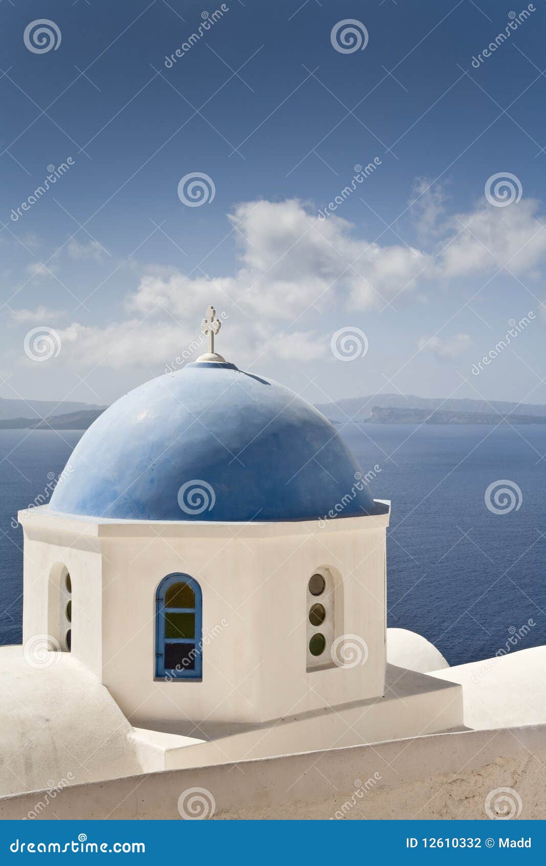 Blue Dome stock photo. Image of aegean, structure, waters - 12610332