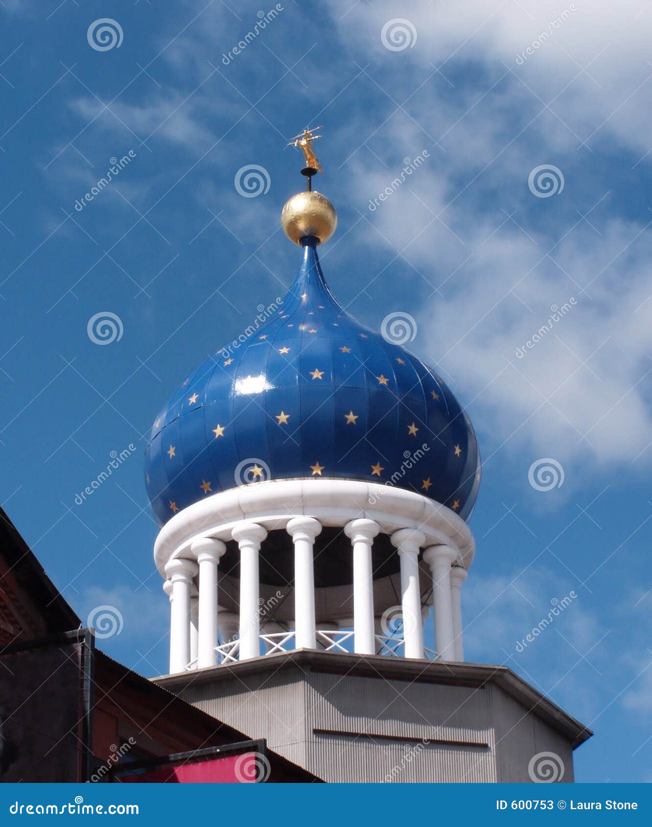 Blue Dome stock image. Image of urban, gold, england, hartford - 600753