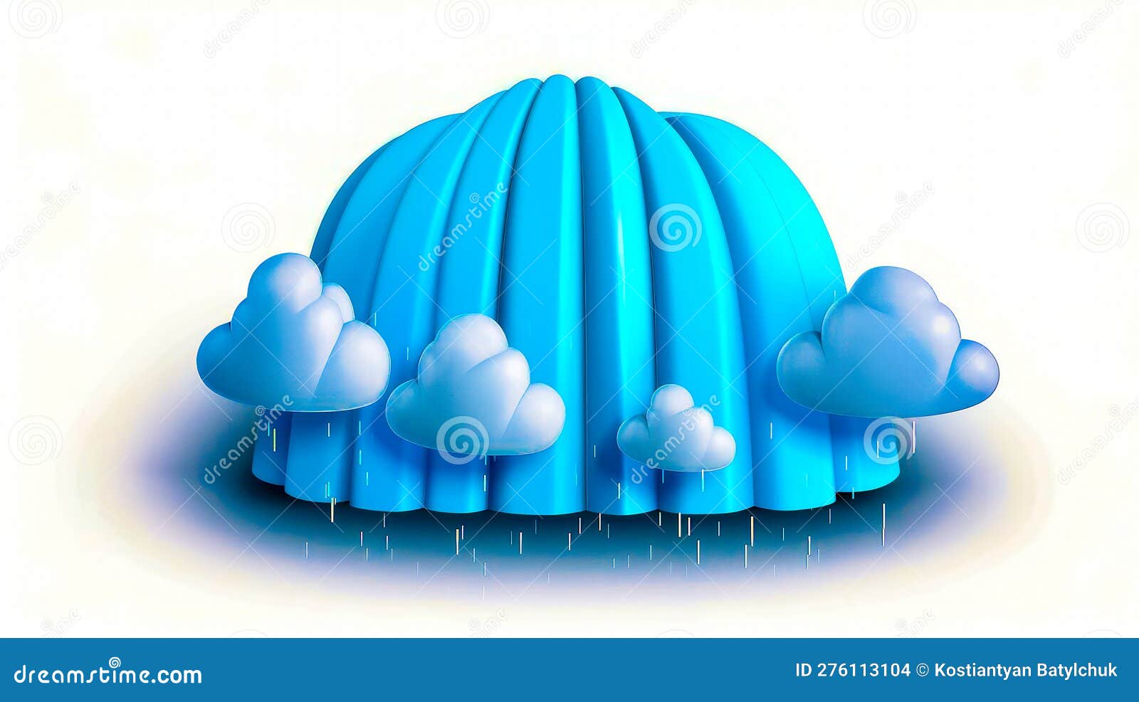 Blue Dome with Clouds and Rain Coming Out of the Top of it. Generative ...