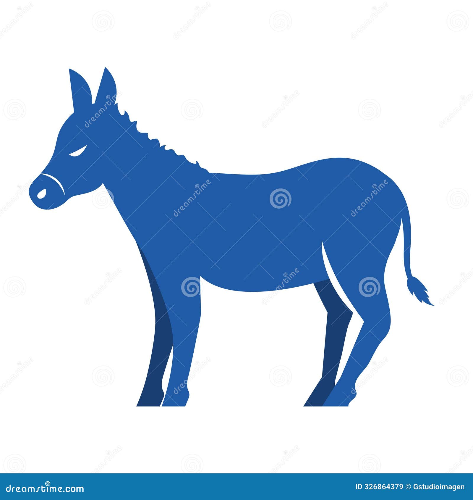 Blue donkey silhouette stock illustration. Illustration of vector ...