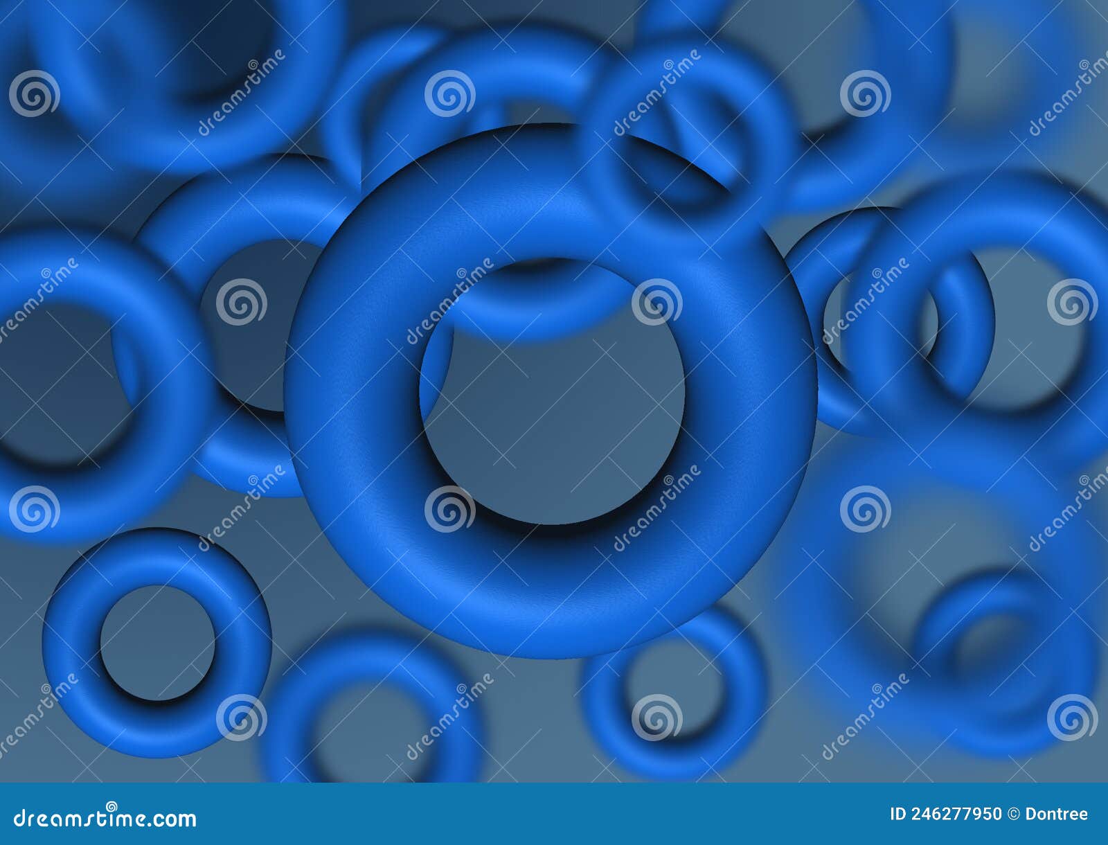 Blue Donut 3D Shape Background Stock Illustration - Illustration of ...