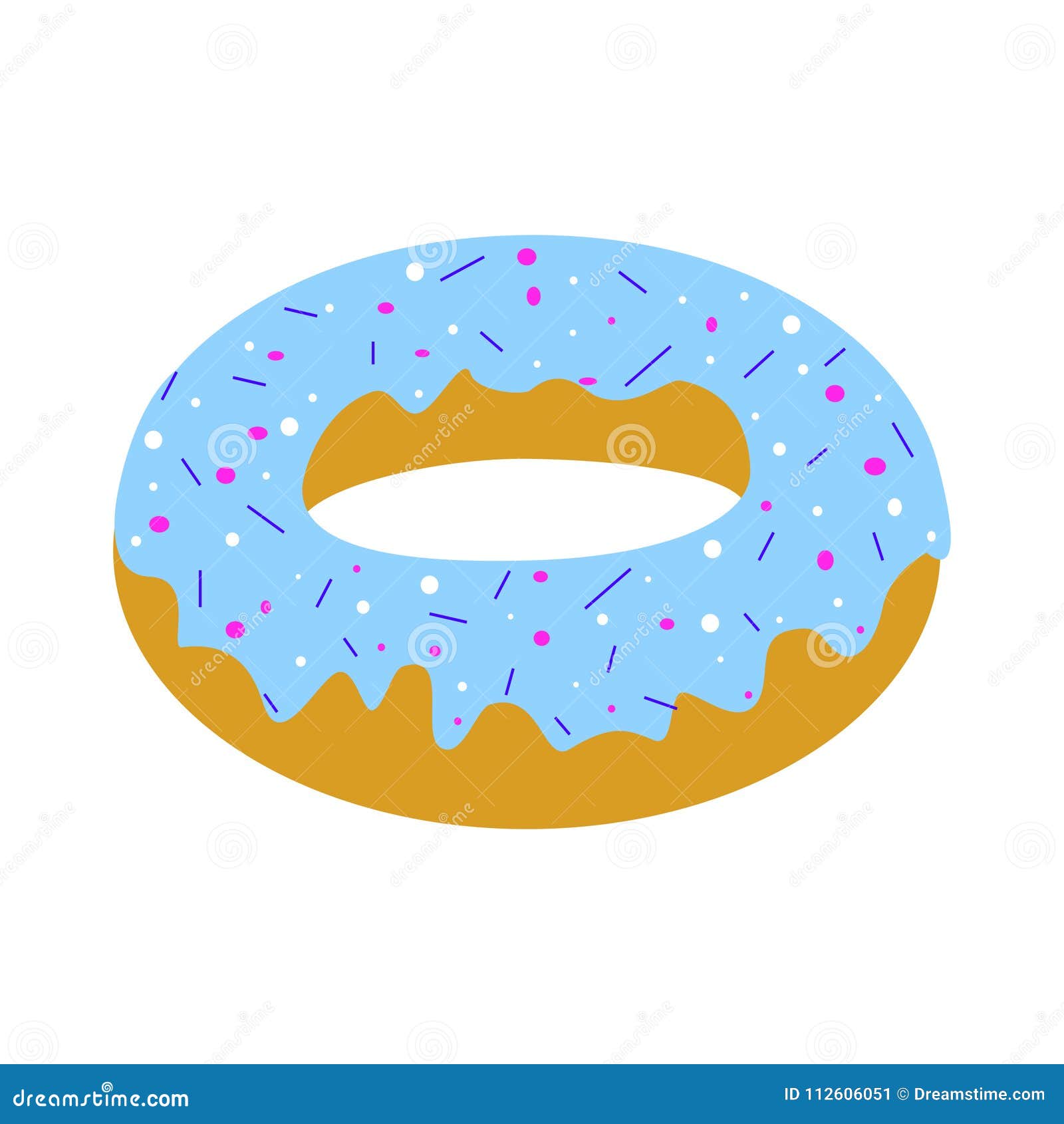 Blue Donut Vector Illustration Stock Vector - Illustration of caramel ...