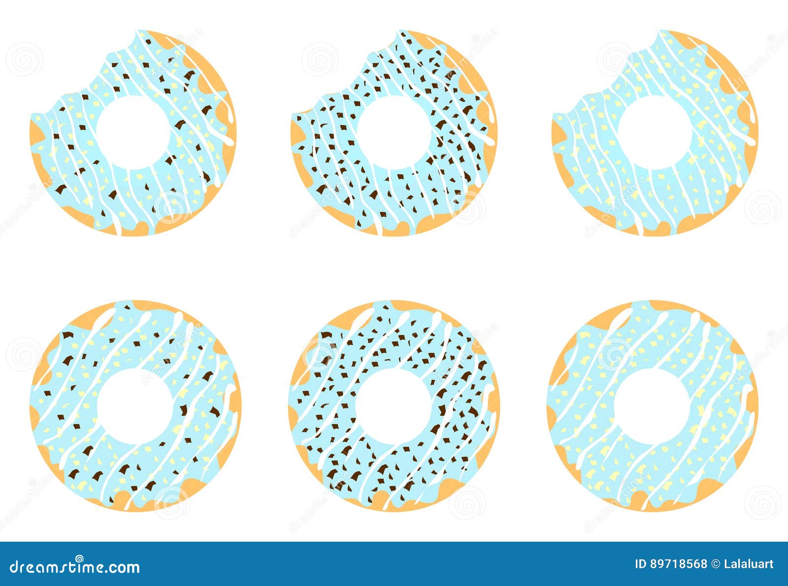 Blue donuts stock vector. Illustration of design, breakfast - 89718568