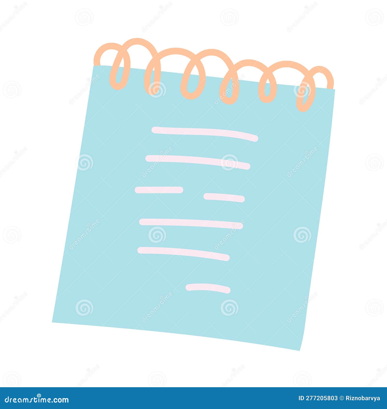 Blue Doodle Notebook with Springs Stock Vector - Illustration of empty ...