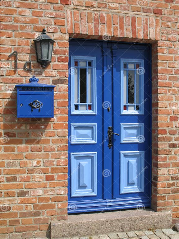 Blue door stock image. Image of exterior, gaudy, brick - 1084841
