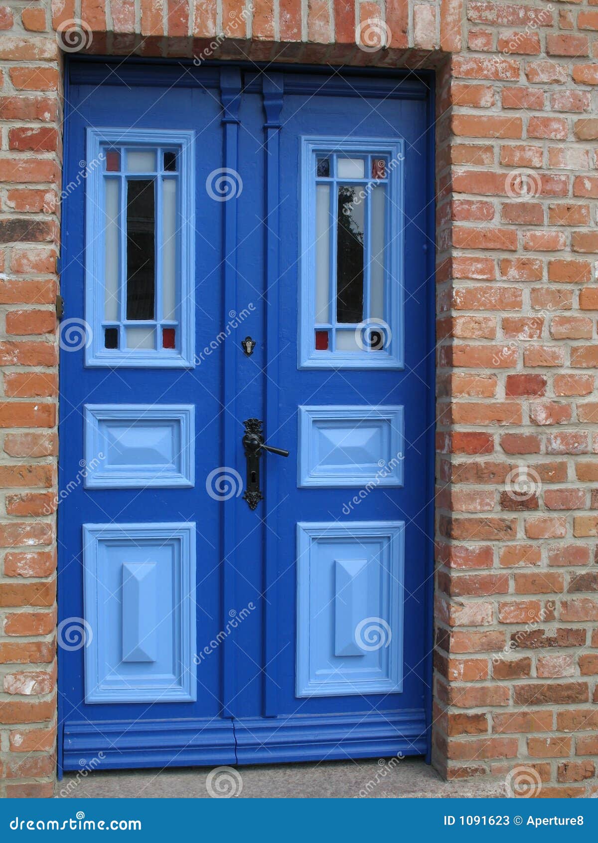 Blue door stock image. Image of doorway, clinker, brickwork - 1091623