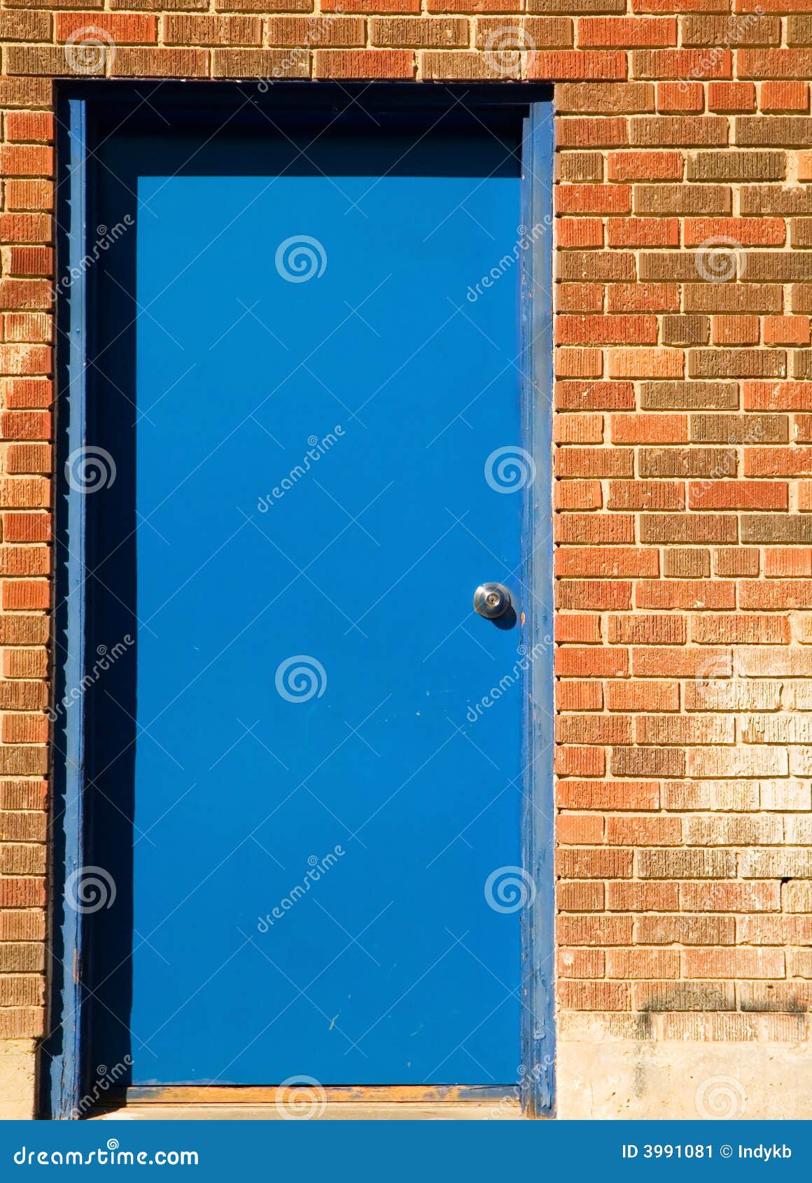 Blue door stock image. Image of urban, entrance, brick - 3991081