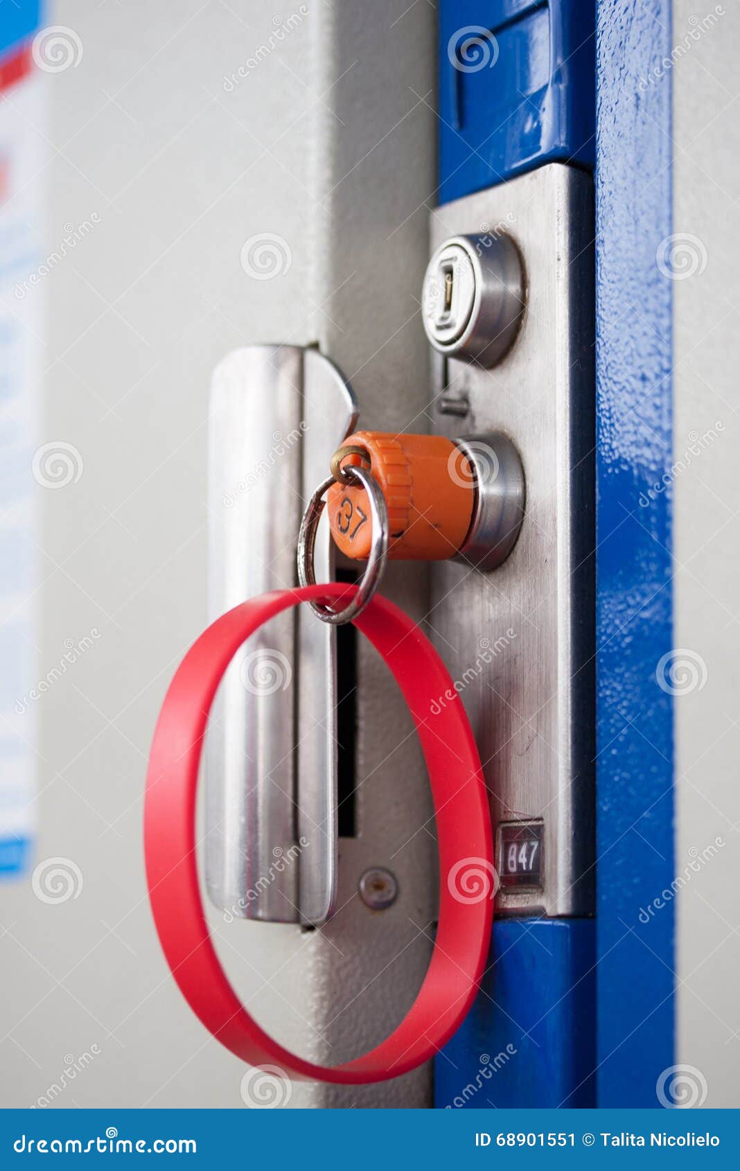 Blue door with lock stock image. Image of entrance, numbers - 68901551
