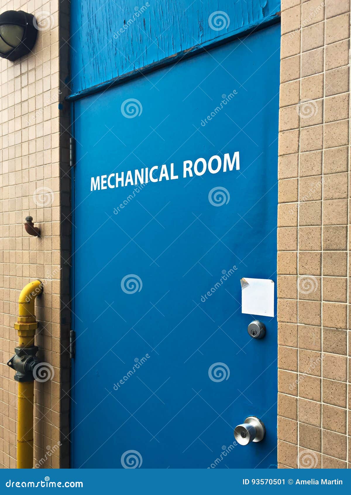 Blue Door To a Mechanical Room Stock Image - Image of facility, entry ...