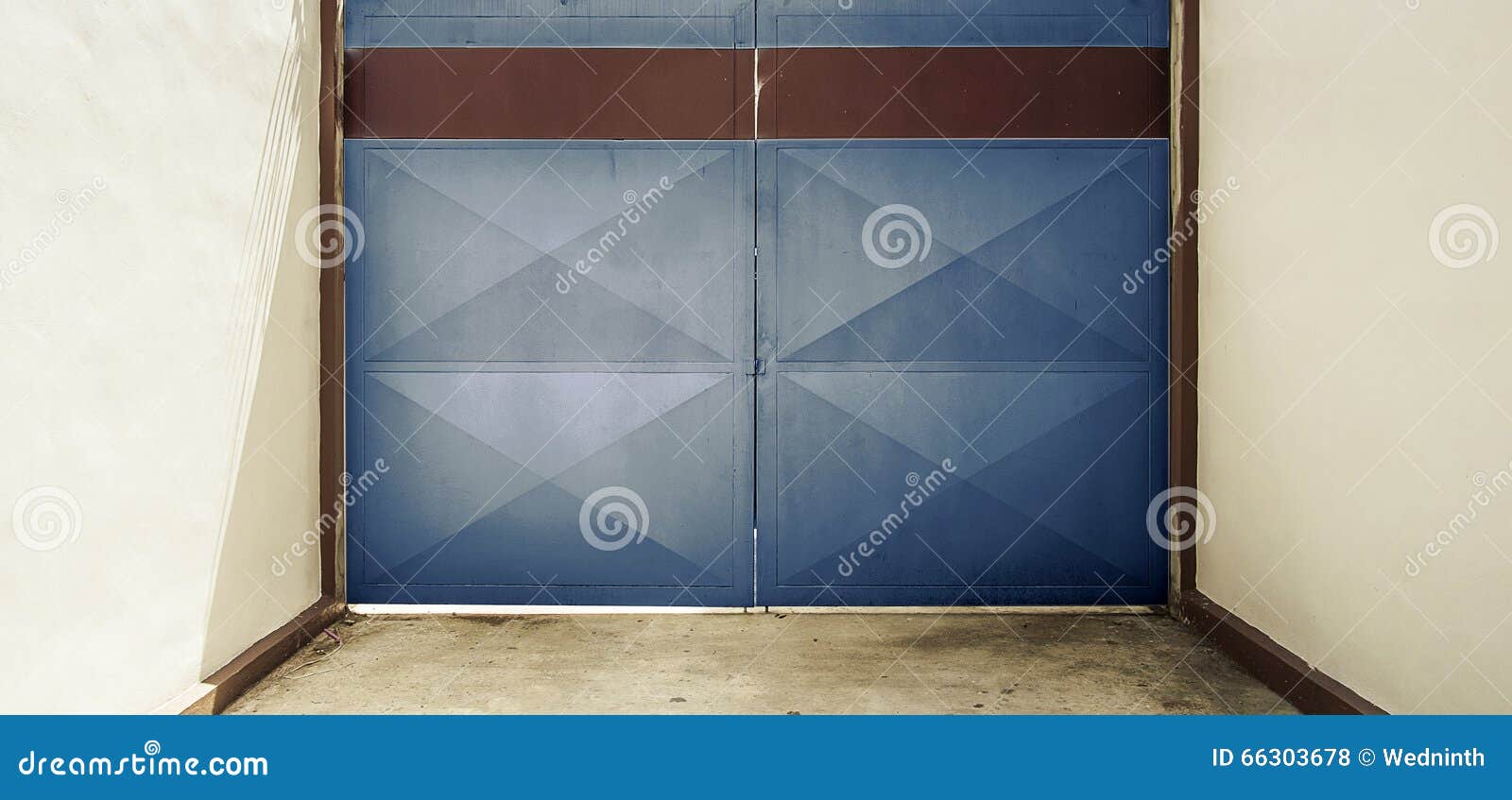 Blue Door with Warehouse Closeup Stock Photo - Image of building, lock ...