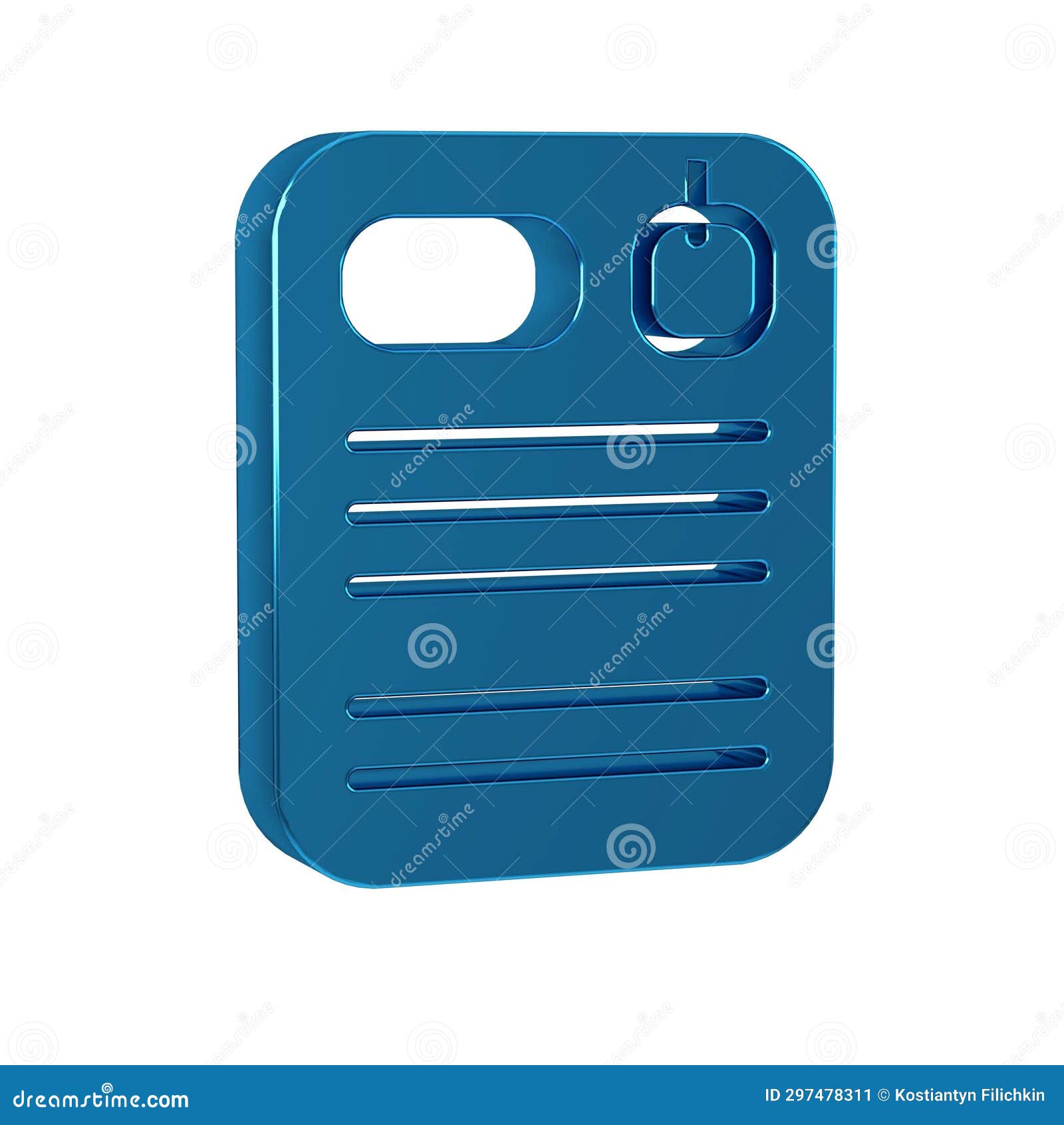 Blue Dossier Folder Icon Isolated on Transparent Background. Stock ...