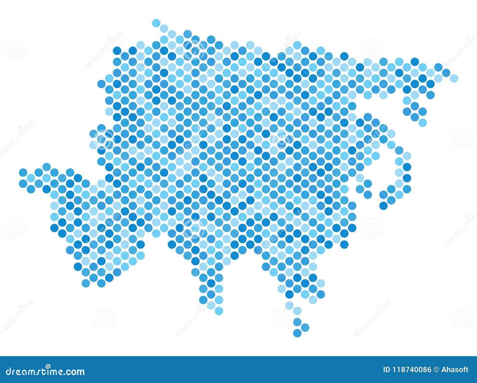 Blue Dot Asia Map stock vector. Illustration of concept - 118740086