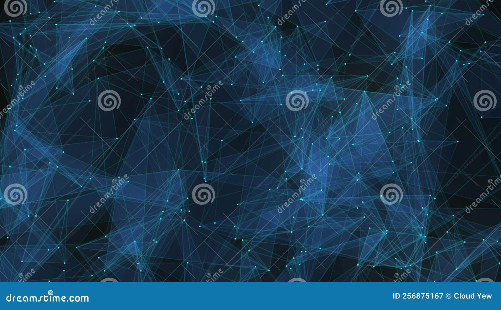 Blue Dot Mesh Wireframe Digital Futuristic Intelligence Animation Stock ...