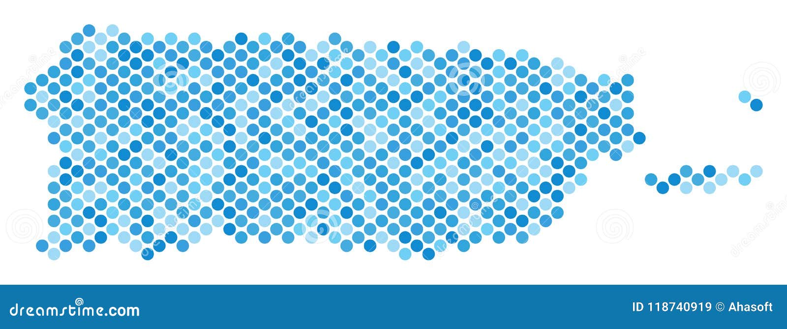 Blue Dot Puerto Rico Map stock vector. Illustration of geography ...