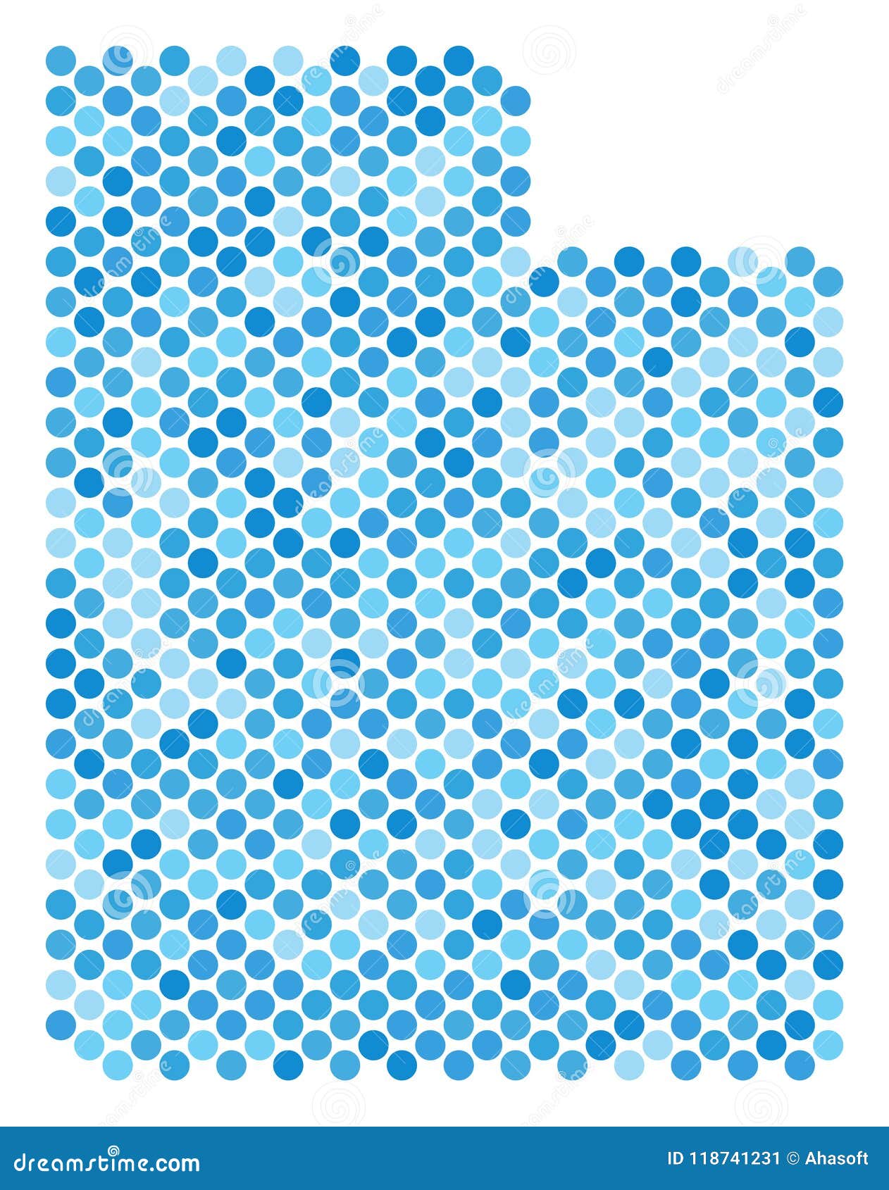 Blue Dot Utah State Map stock vector. Illustration of composed - 118741231