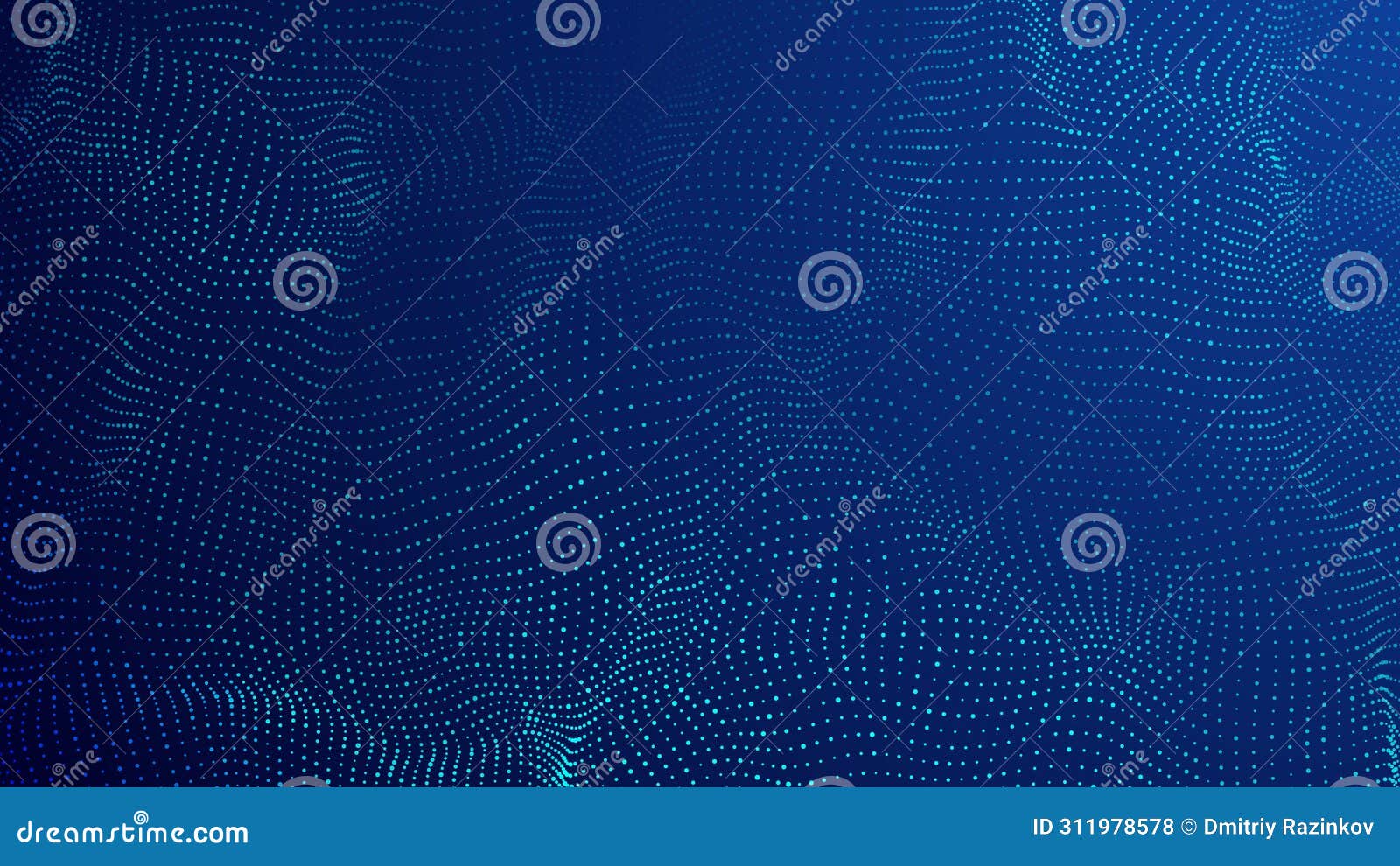 Blue Dot Wave Pattern Digital Illustration Stock Vector - Illustration ...