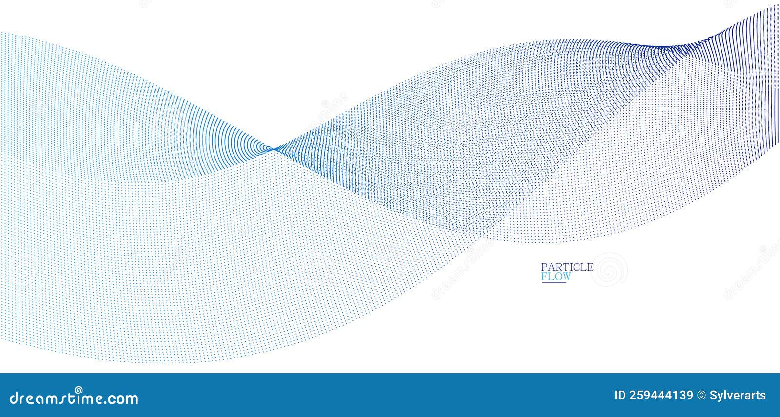 Blue Dots in Motion Vector Abstract Background, Particles Array Wavy ...