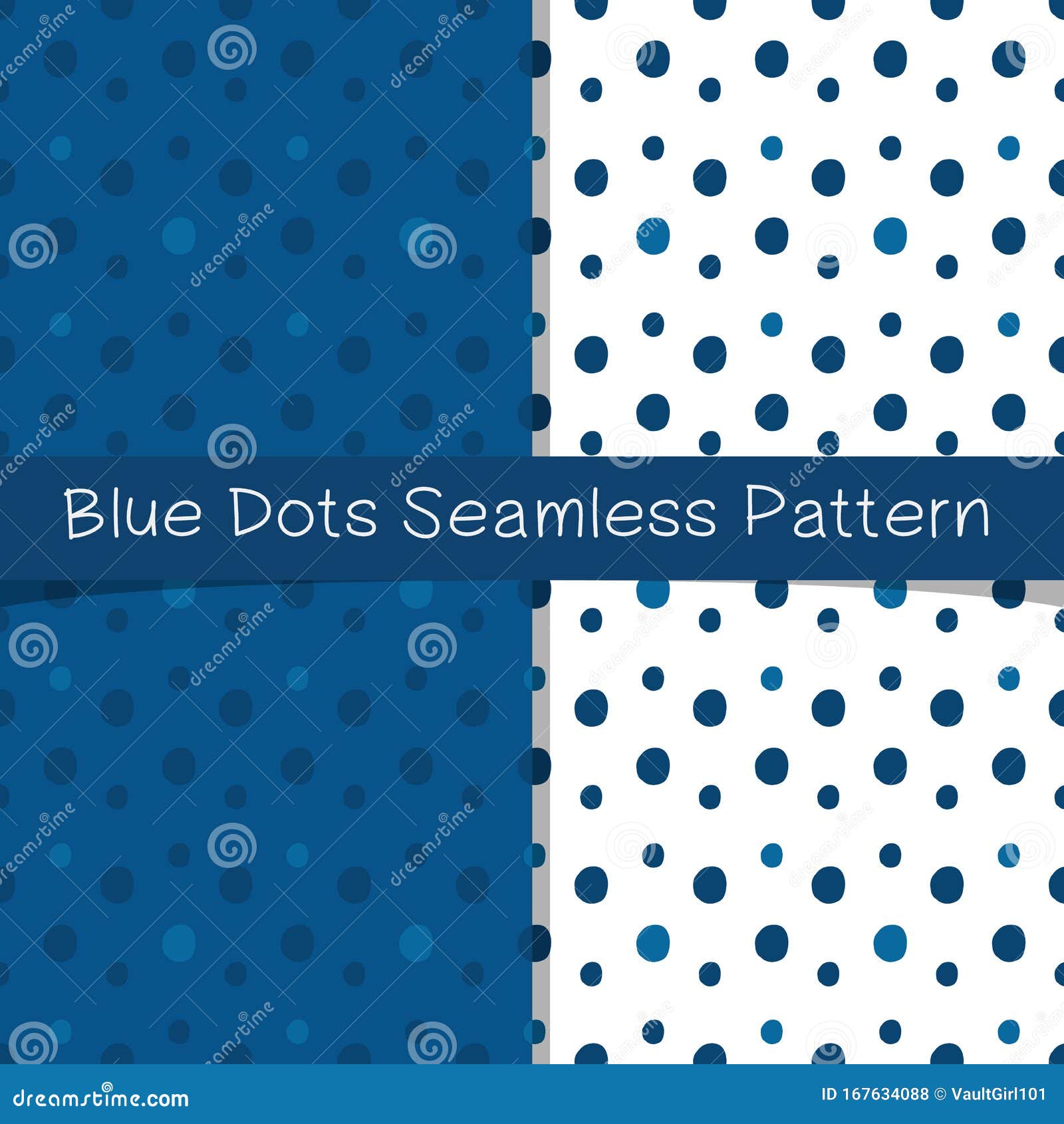 Blue Dots Seamless Pattern Vector Design Stock Vector - Illustration of ...