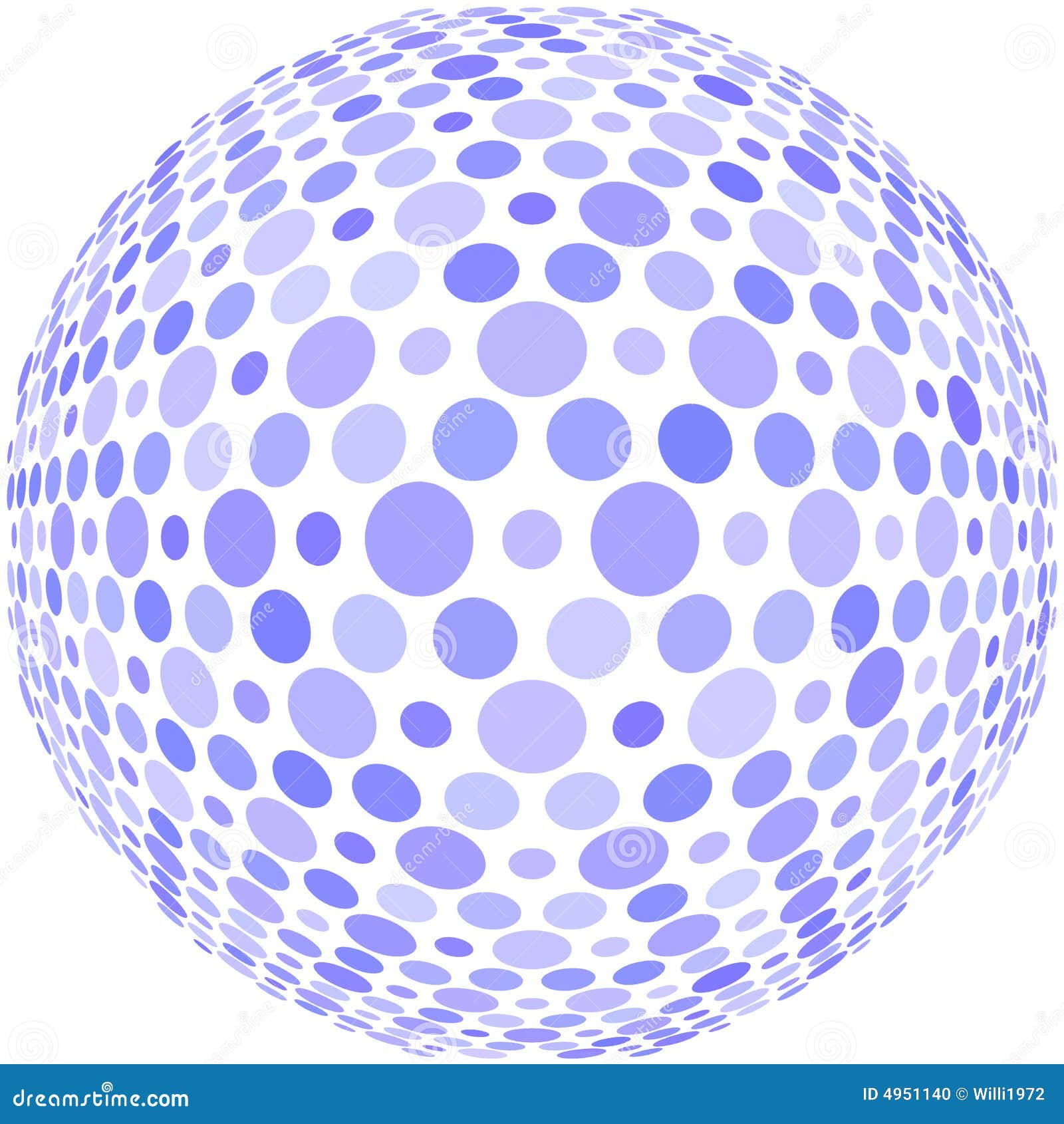 Blue dots on a sphere stock illustration. Illustration of blue - 4951140