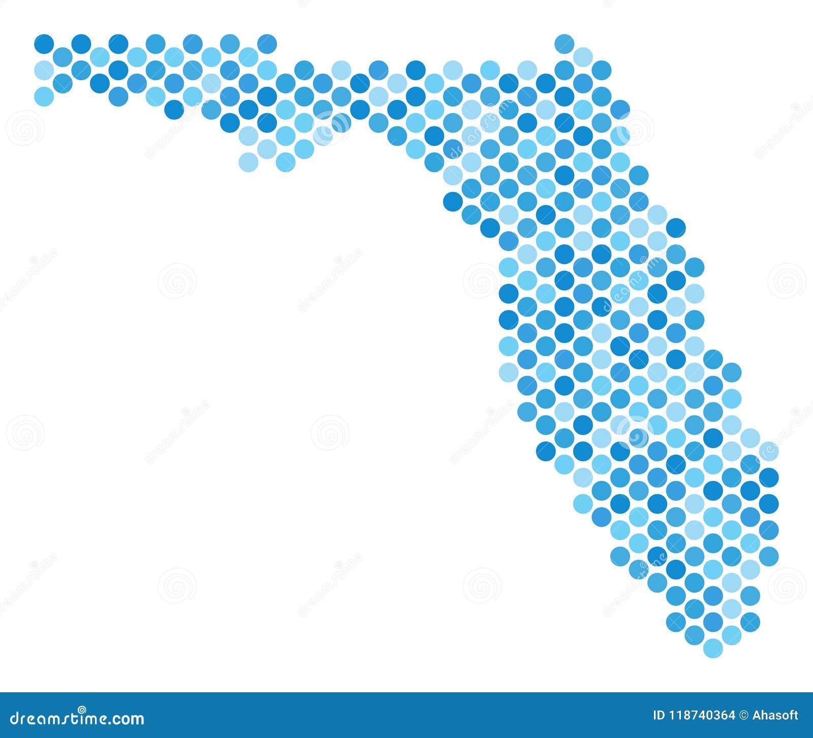 Blue Dot Florida Map stock vector. Illustration of florida - 118740364