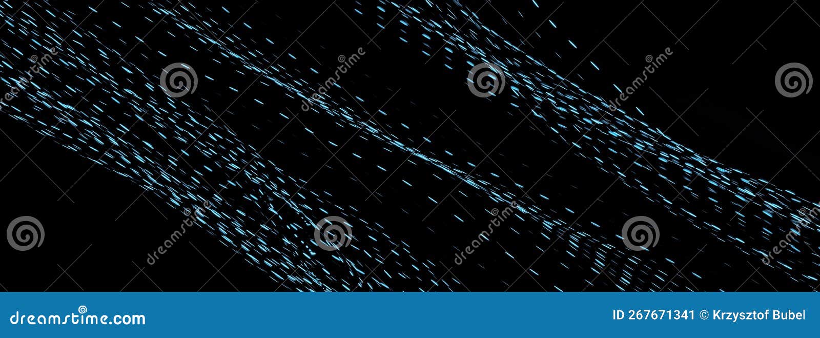 Blue Dotted Lines of Lights on a Black Background Stock Illustration ...