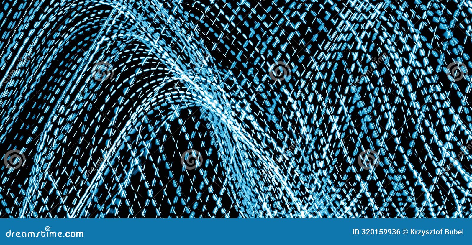 Blue Dotted Lines of Lights on a Black Background Stock Photo - Image ...