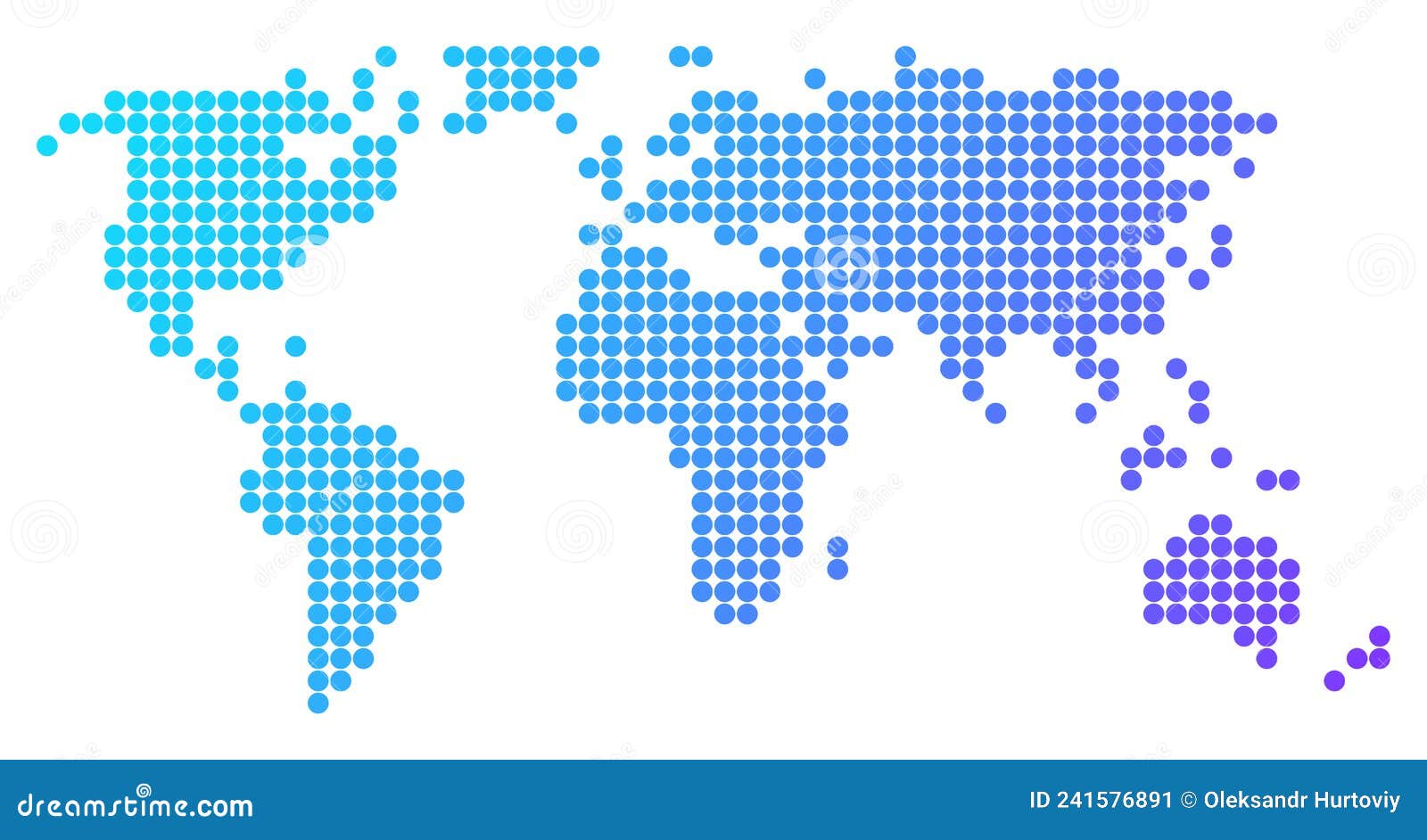 Blue Dotted World Map. Global Network Communication, Synchronization ...