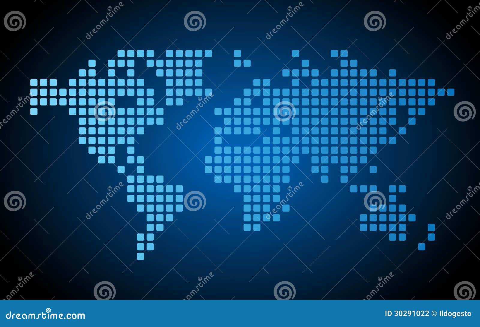 Dotted world map stock vector. Illustration of blue, vector - 30291022