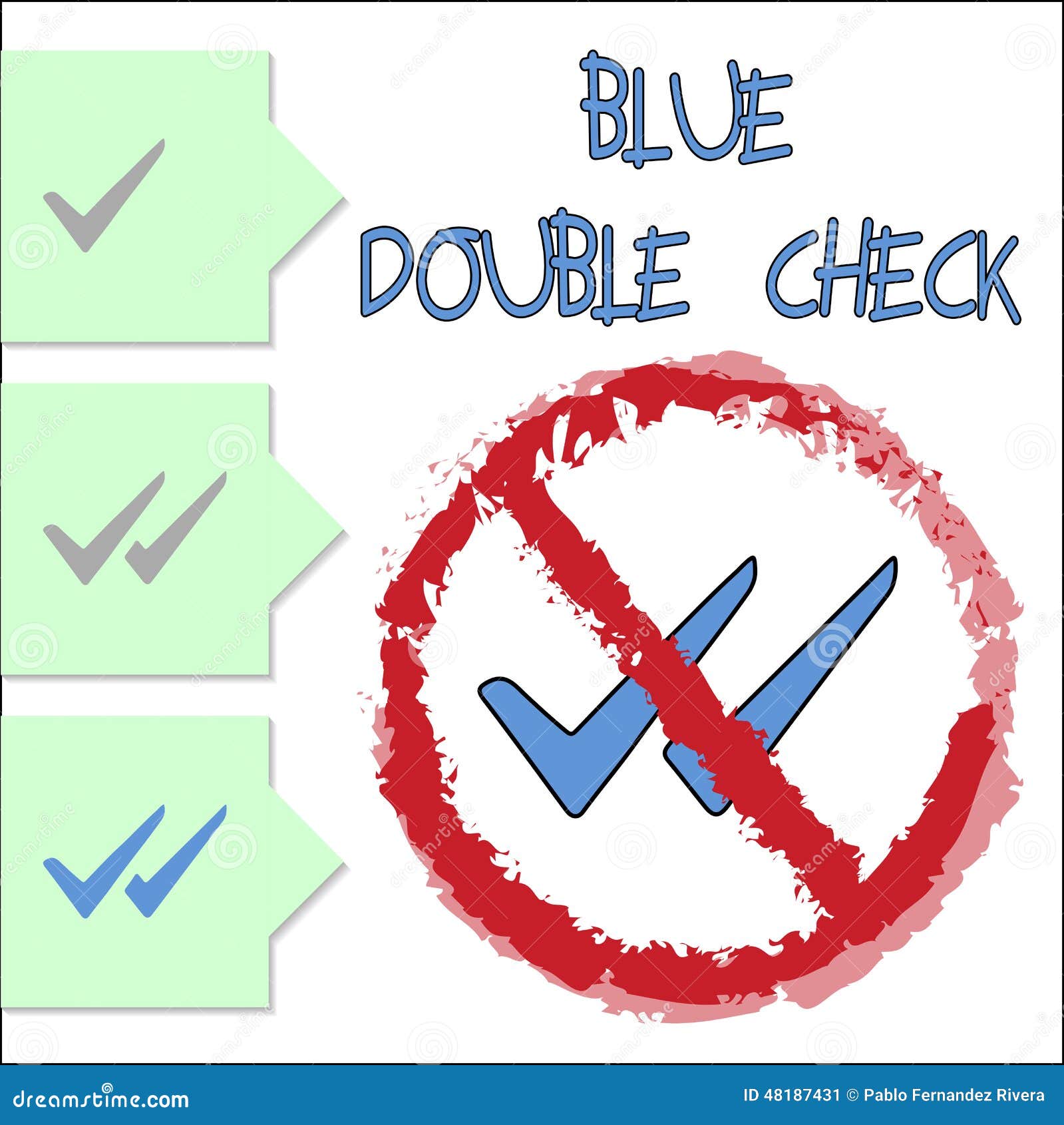 Double Check Icon, Two Green Checkmarks, Double Check Guarantee Cartoon ...