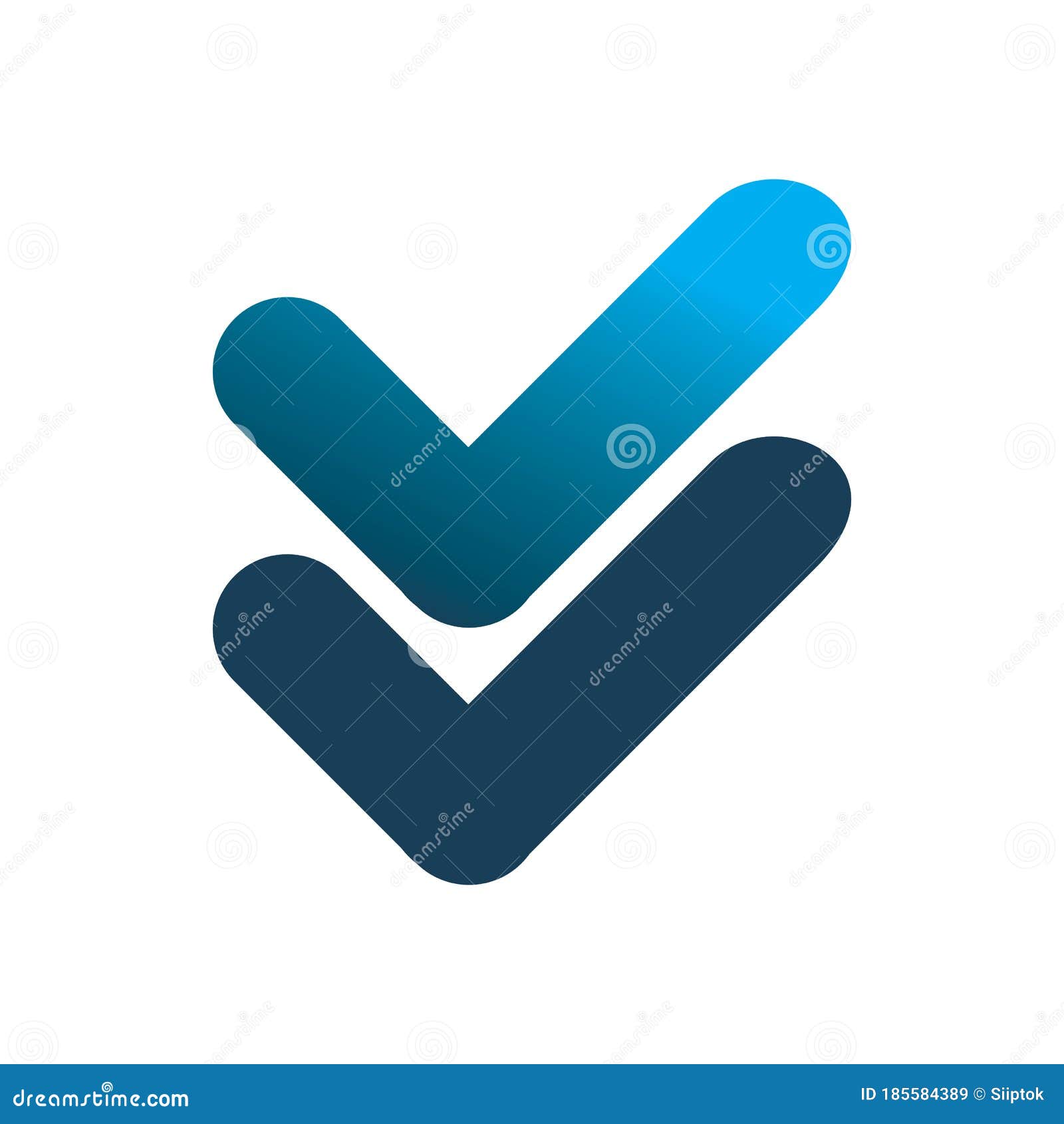 Blue Double Check Logo Design Stock Illustration - Illustration of ...